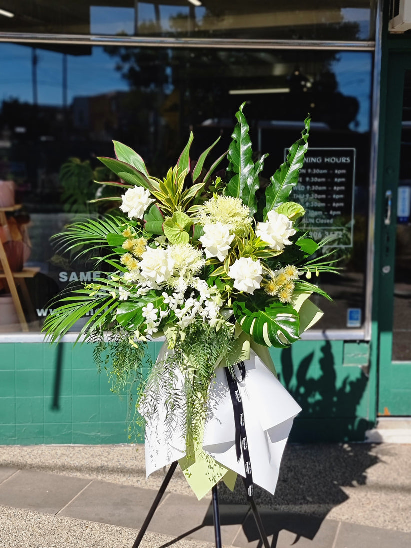 Serene Elegant White Flower Stand 1.8m